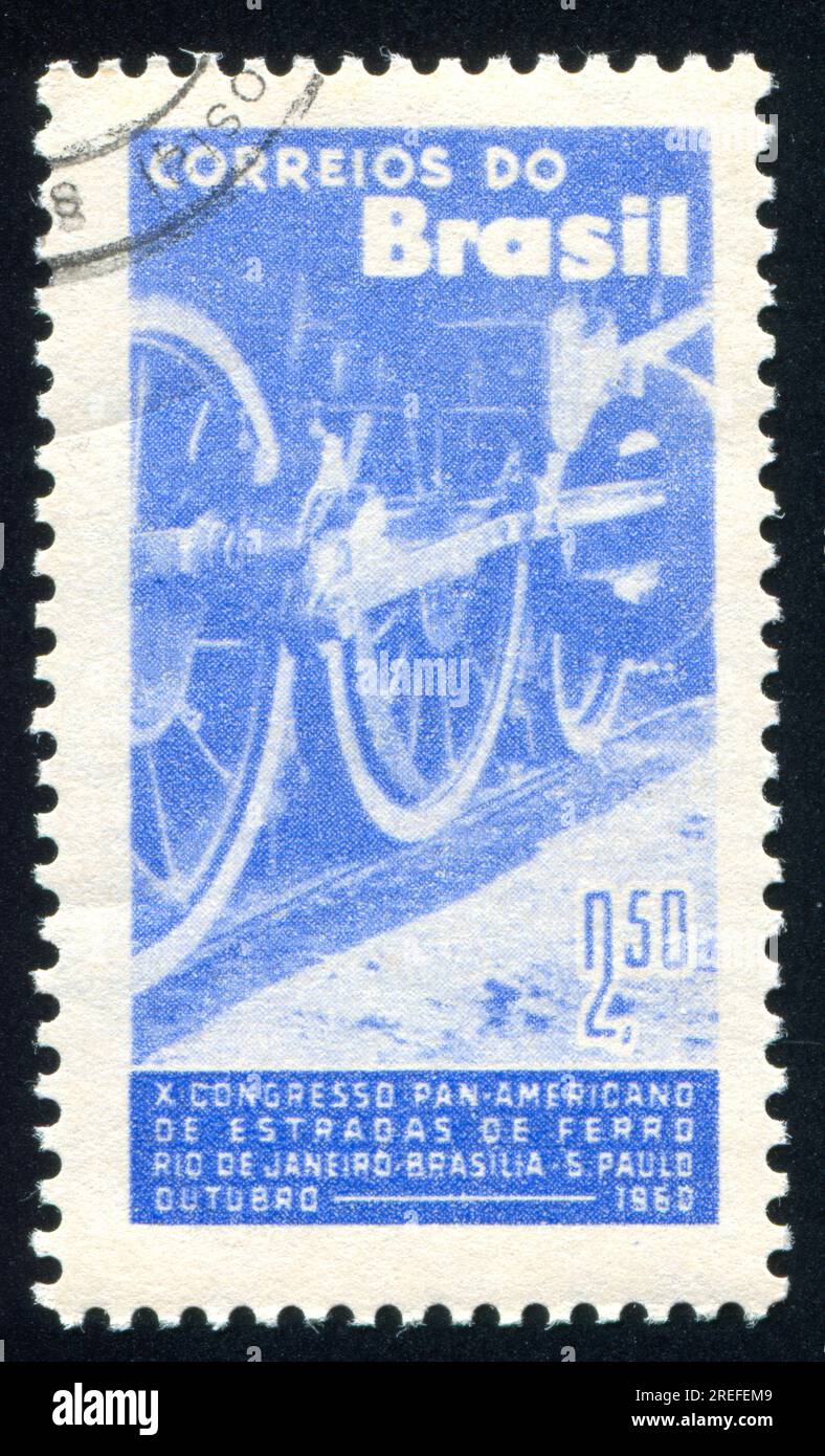 BRAZIL - CIRCA 1950: stamp printed by Brazil, shows locomotive, circa ...