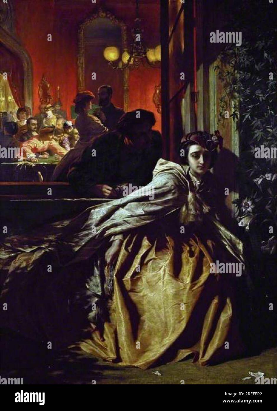 On the Brink (1865) 1865 by Alfred Elmore Stock Photo - Alamy