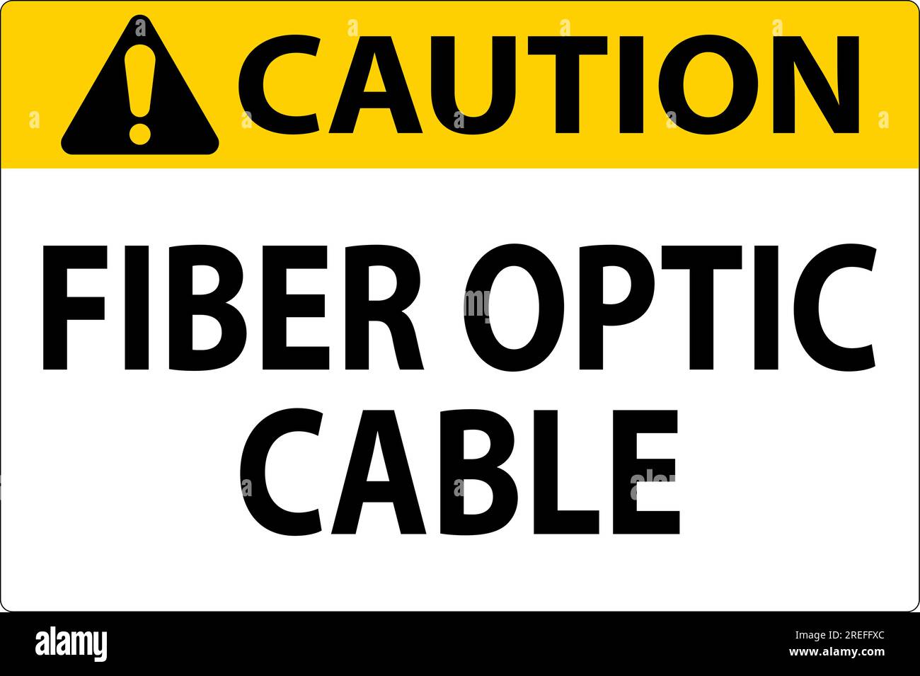 Caution Sign, Fiber Optic Cable Sign Stock Vector Image & Art - Alamy