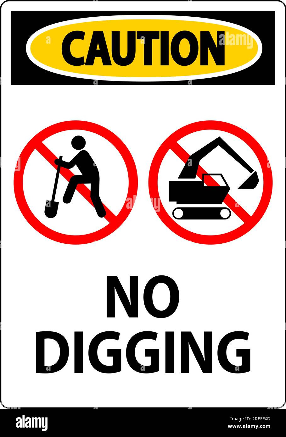 Caution Sign, No Digging Sign Stock Vector Image & Art - Alamy