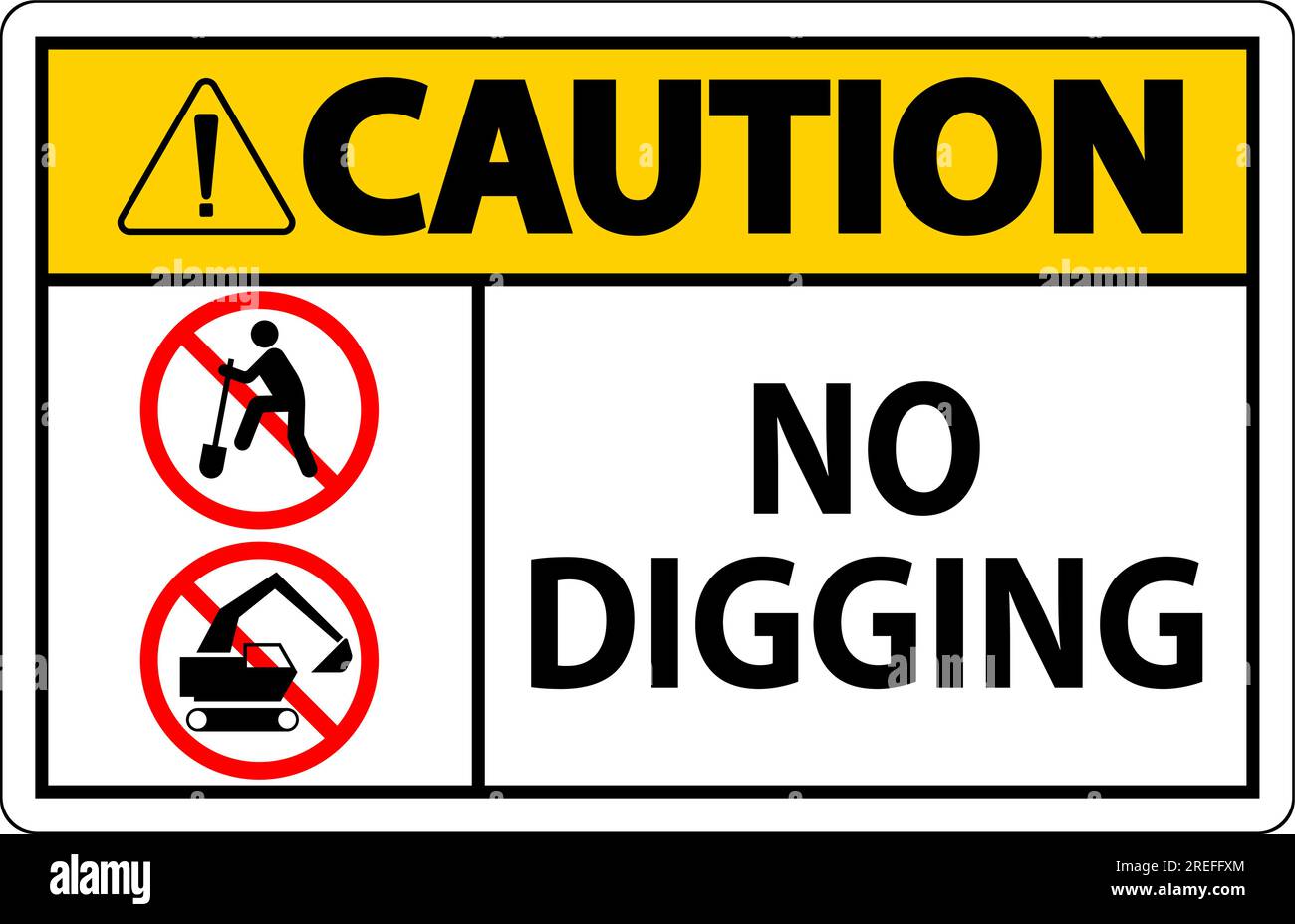 Caution Sign, No Digging Sign Stock Vector Image & Art - Alamy