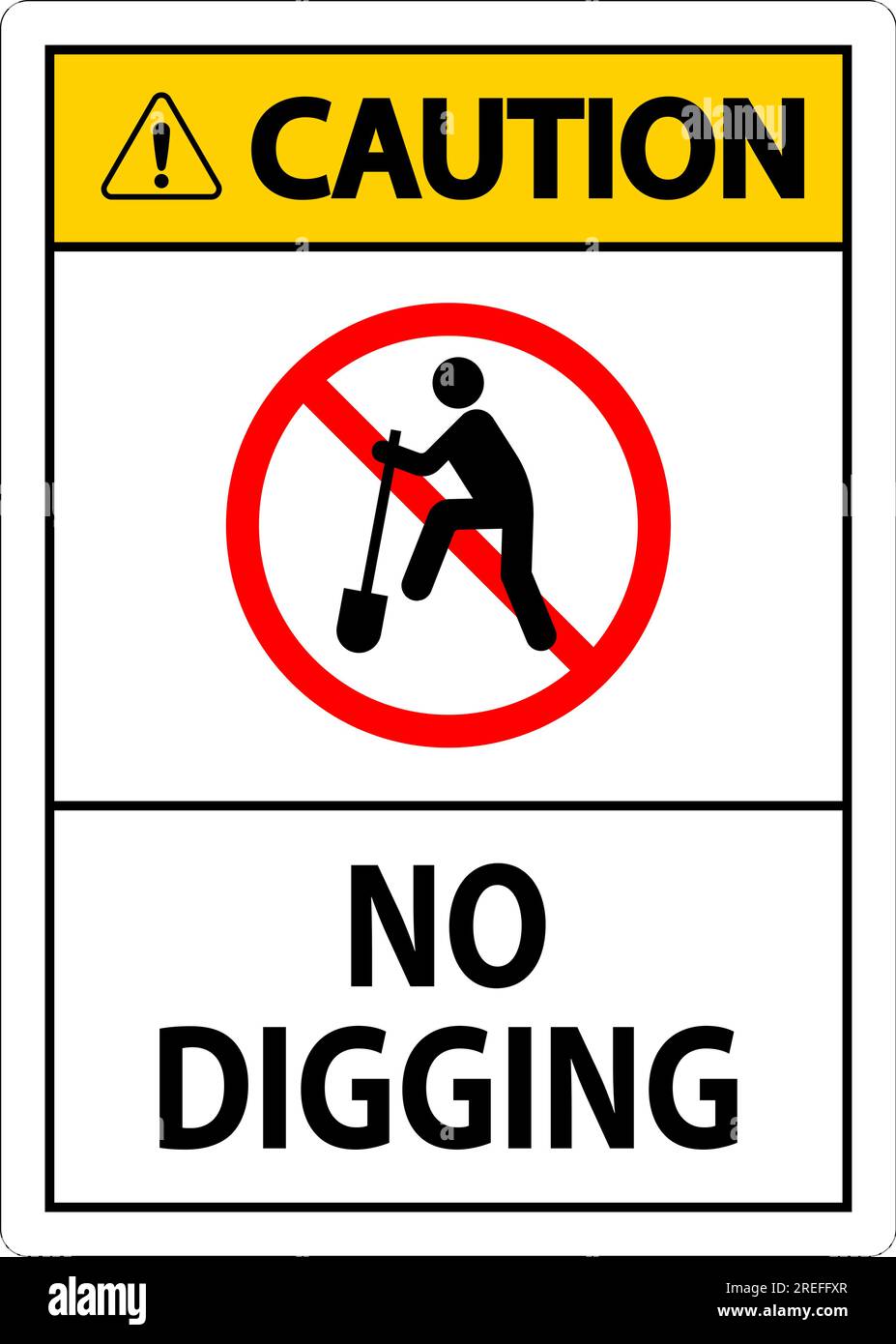 Caution Sign, No Digging Sign Stock Vector Image & Art - Alamy