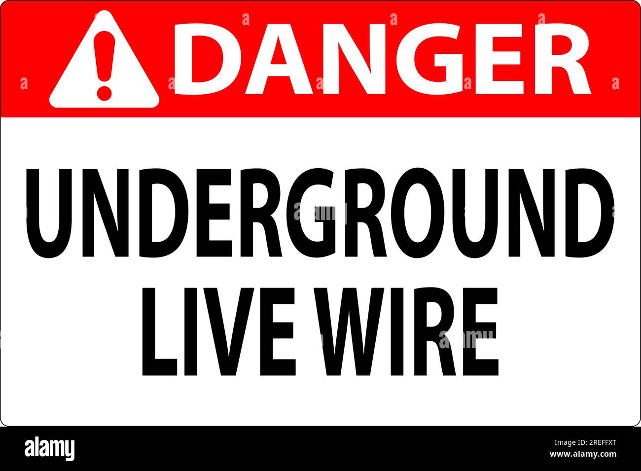 Danger Sign, Underground Live Wire Stock Vector Image & Art - Alamy
