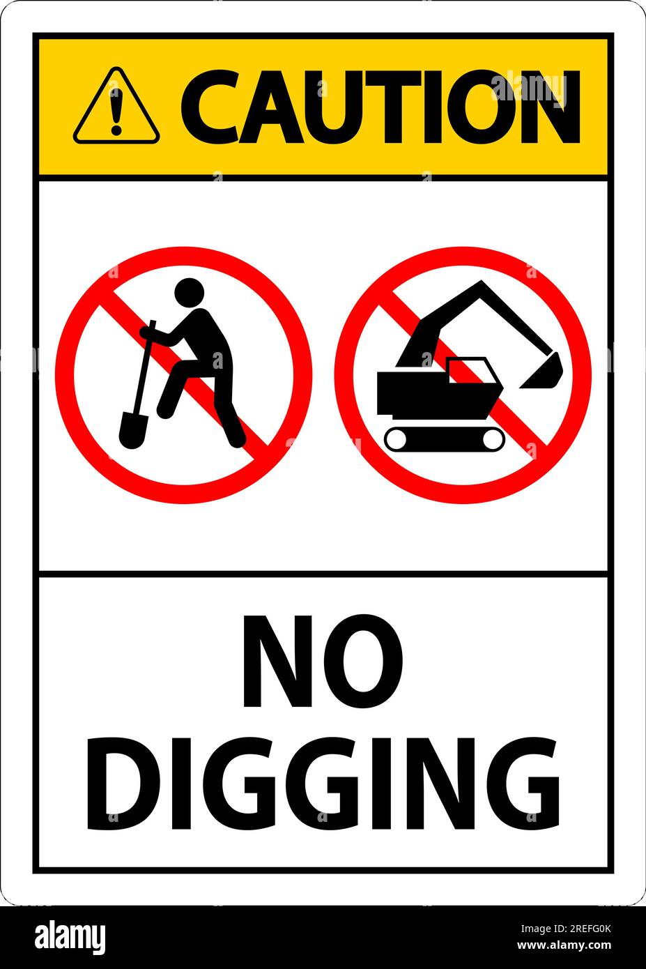 Caution Sign, No Digging Sign Stock Vector Image & Art - Alamy