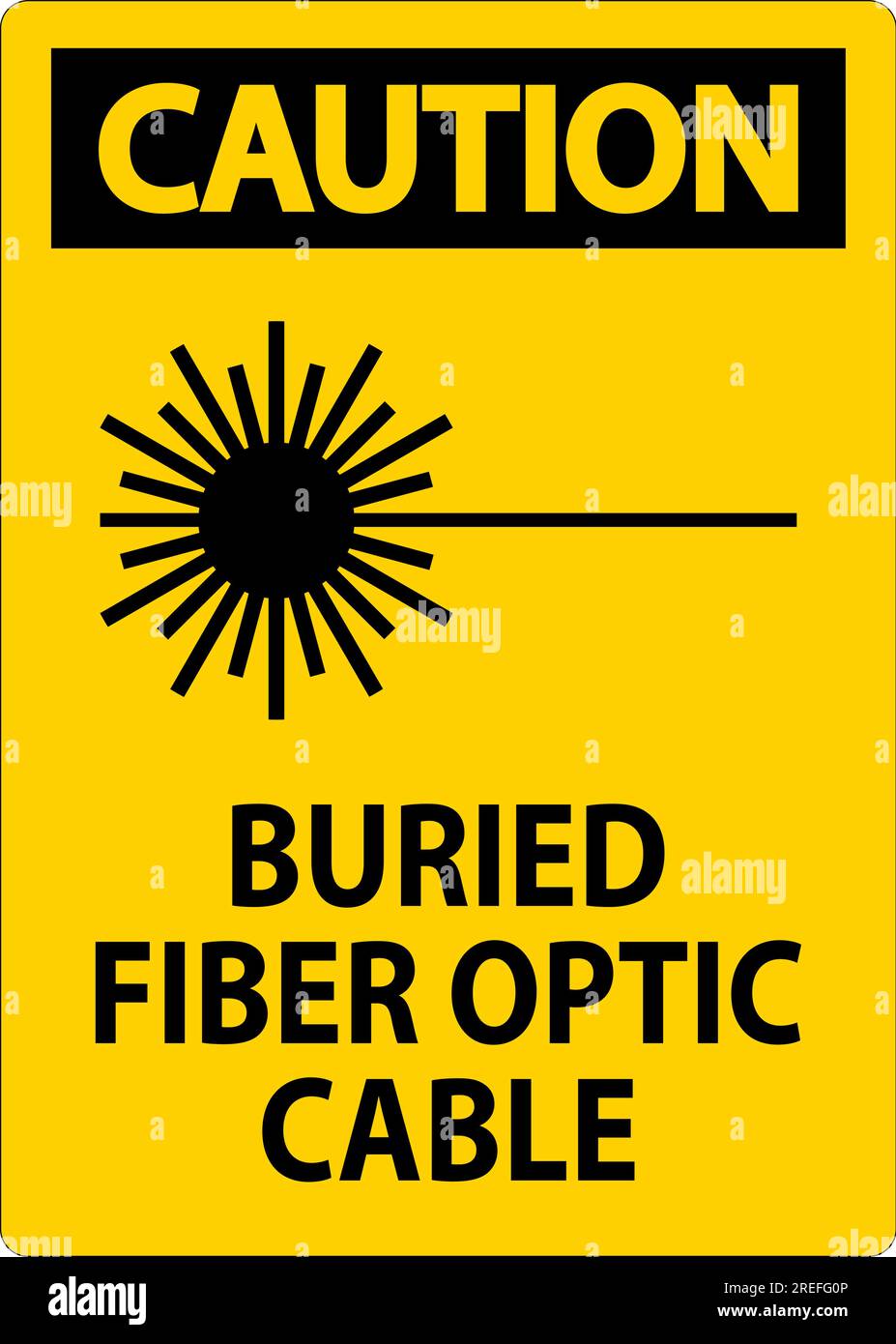 Caution First Sign, Buried Fiber Optic Cable Stock Vector Image & Art ...