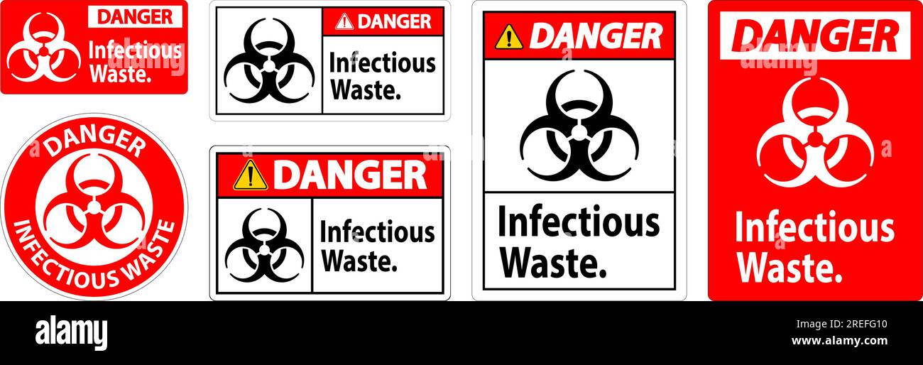 Danger Label Infectious Waste Sign Stock Vector Image & Art - Alamy