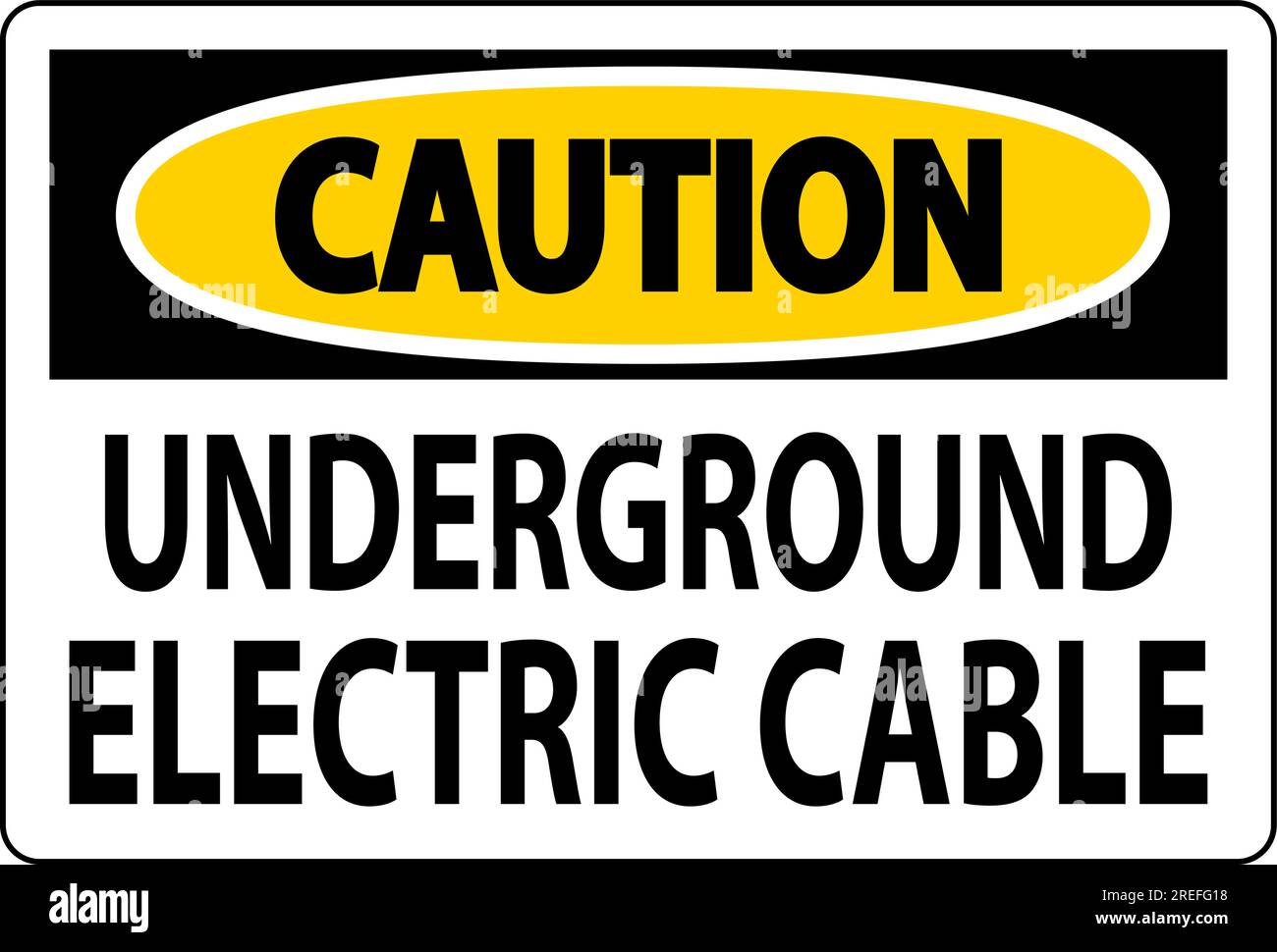 Caution Sign, Underground Electric Cable Stock Vector Image & Art - Alamy