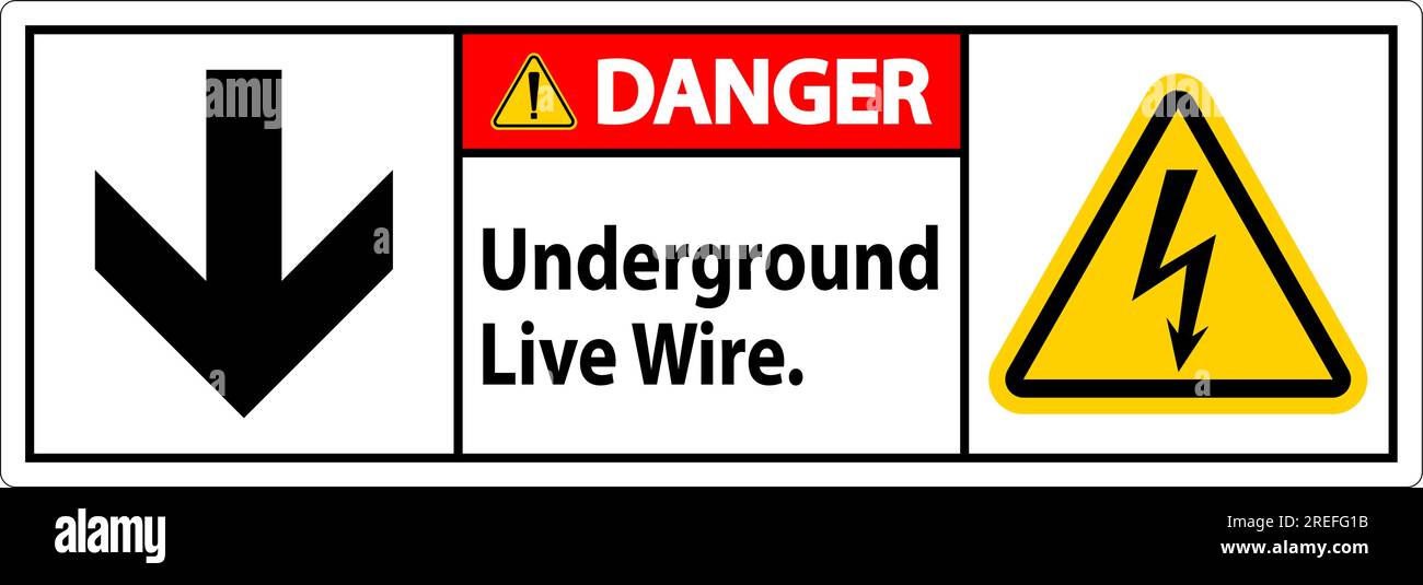 Danger Sign, Underground Live Wire Stock Vector Image & Art - Alamy