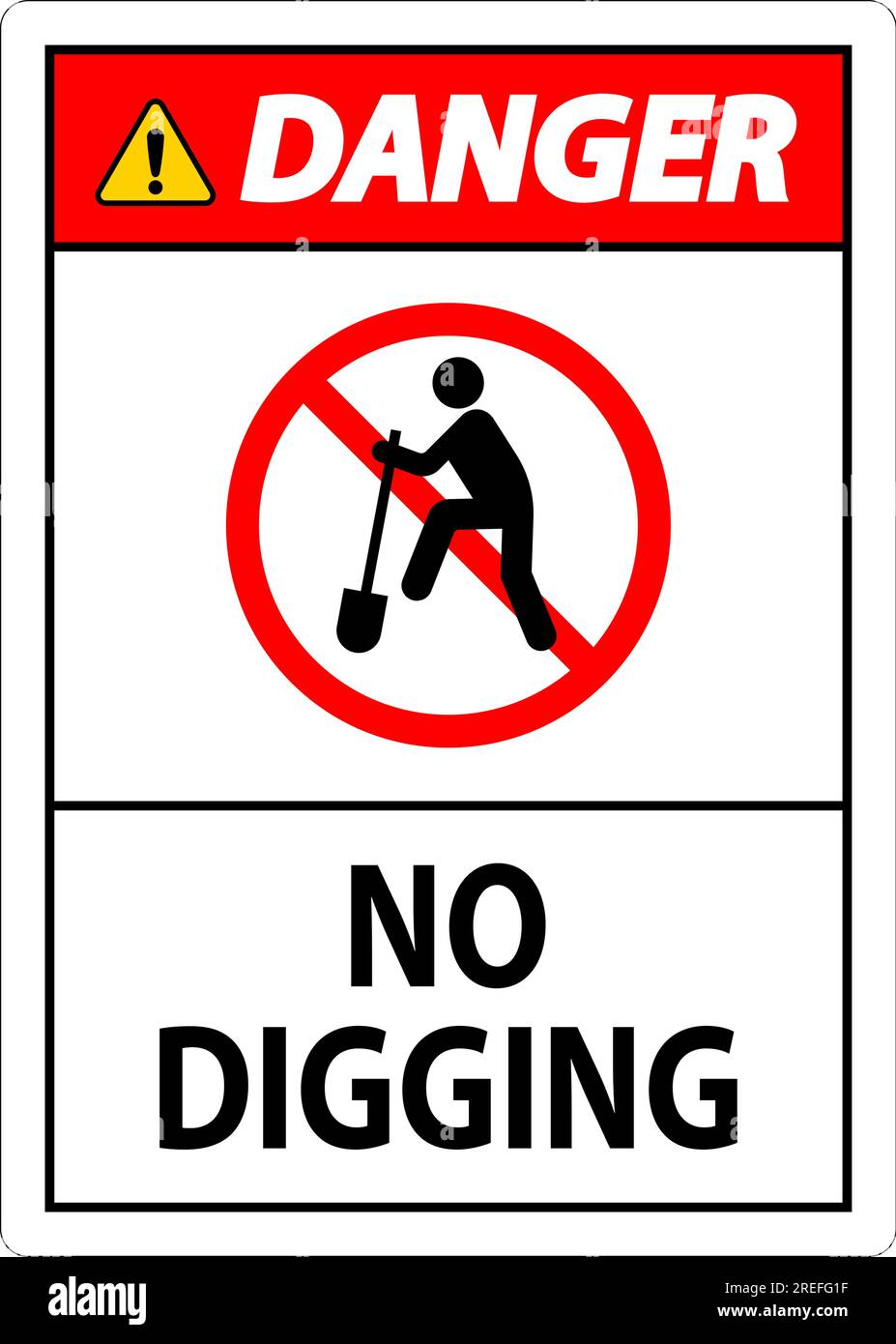 Danger Sign, No Digging Sign Stock Vector Image & Art - Alamy