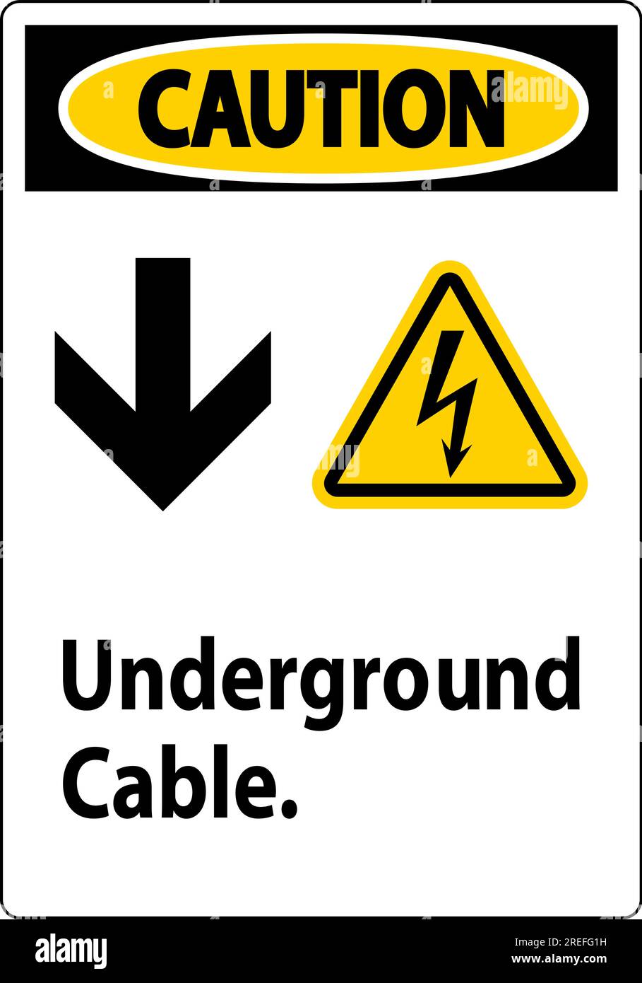 Caution Sign, Underground Cable Sign Stock Vector Image & Art - Alamy