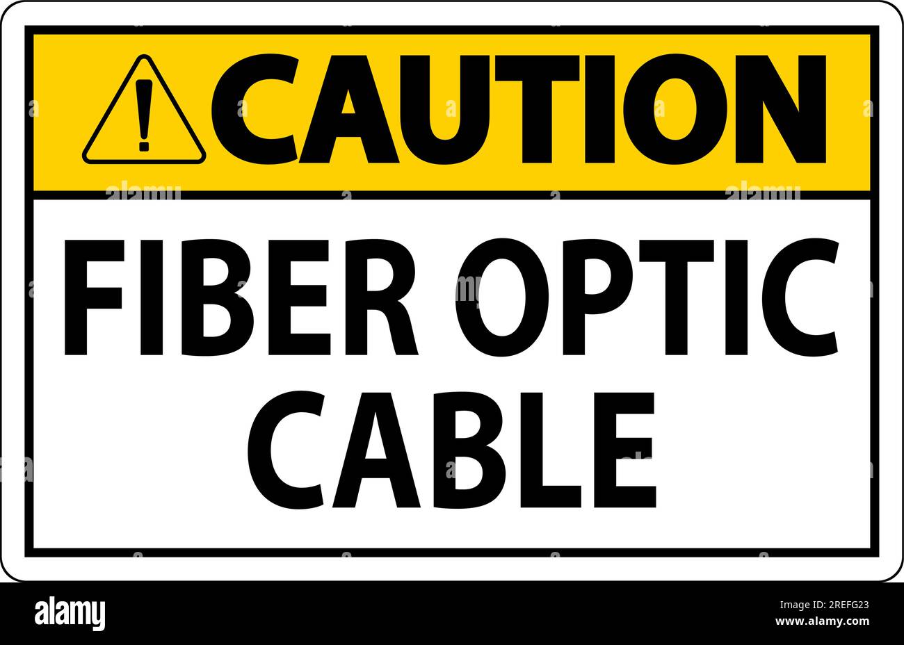 Caution Sign, Fiber Optic Cable Sign Stock Vector Image & Art - Alamy