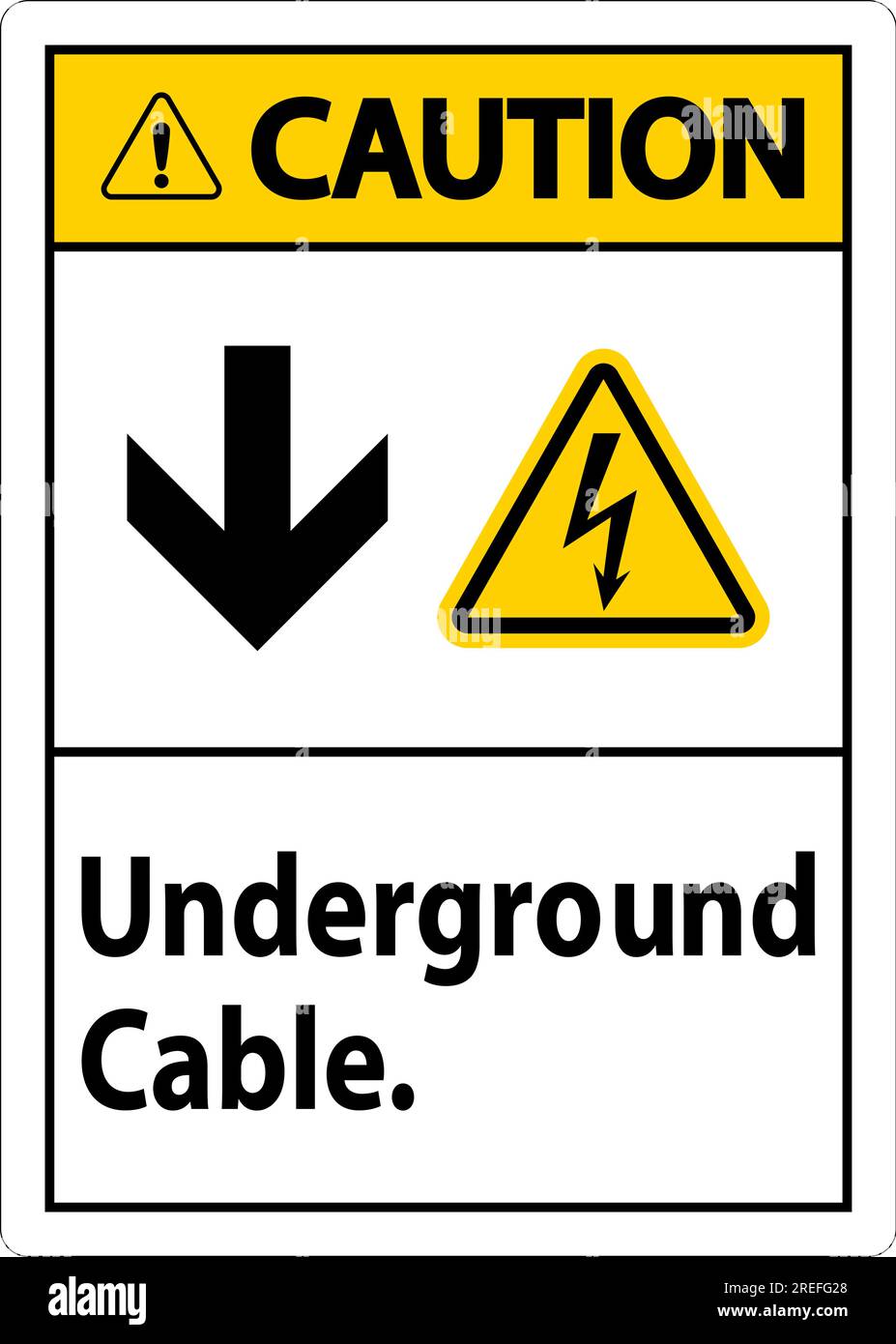 Caution Sign, Underground Cable Sign Stock Vector Image & Art - Alamy