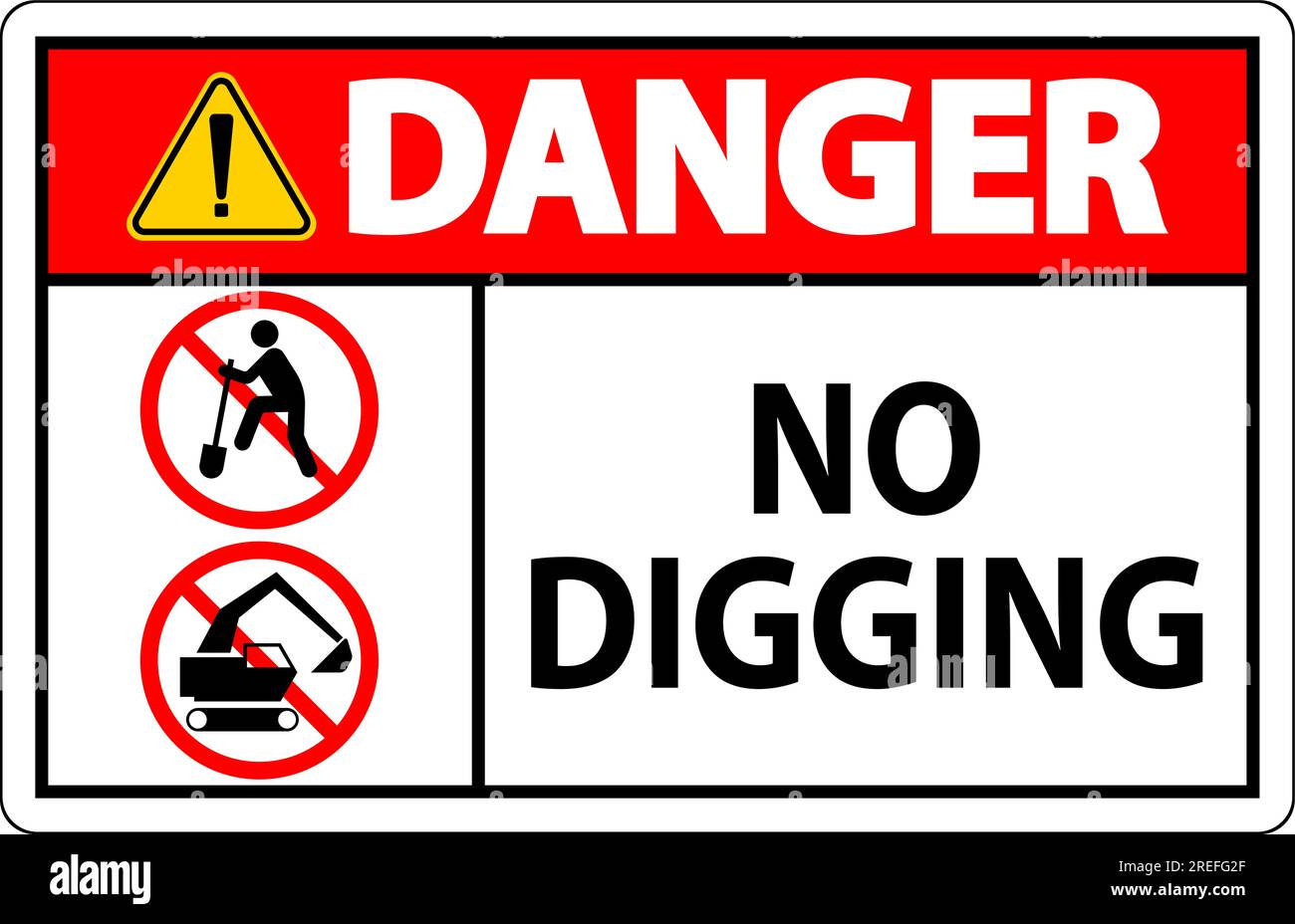 Danger Sign, No Digging Sign Stock Vector Image & Art - Alamy