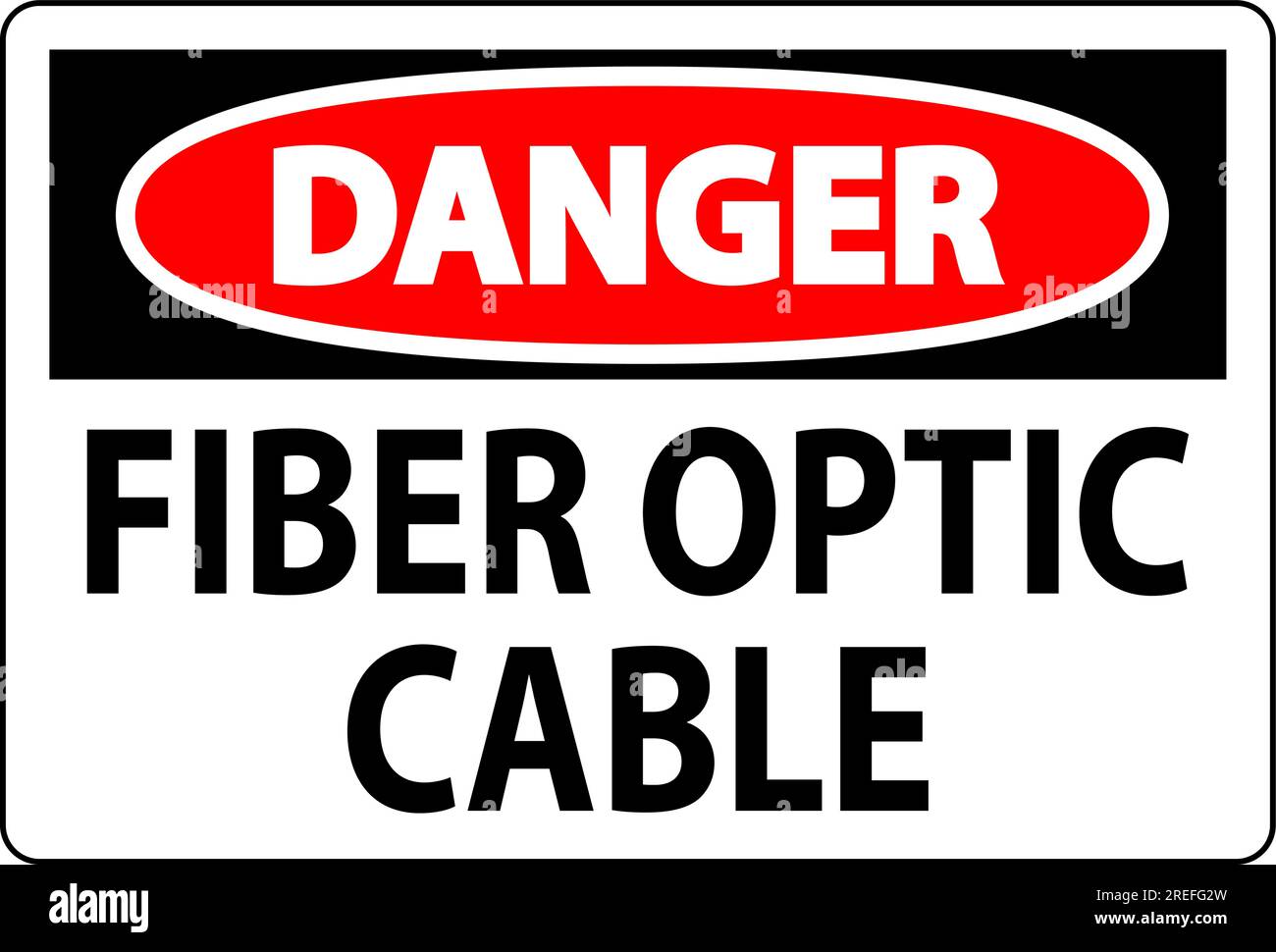 Danger Sign, Fiber Optic Cable Sign Stock Vector Image & Art - Alamy