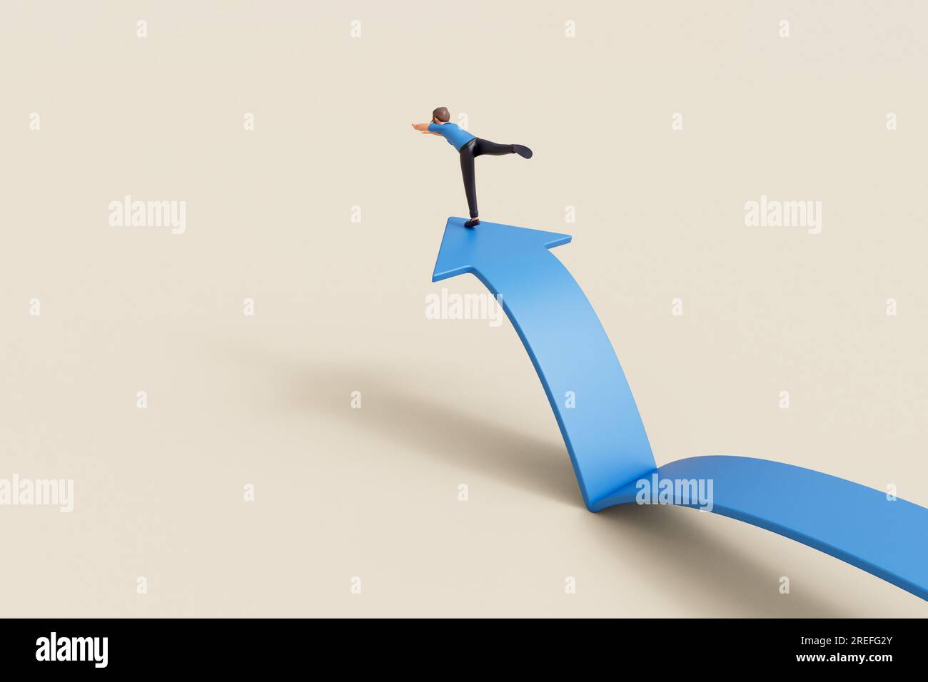 A businessman taking the plunge jumping or diving off of an opportunity ...