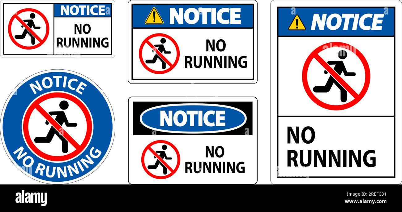 Prohibition Sign, No Running Symbol Stock Vector Image & Art - Alamy