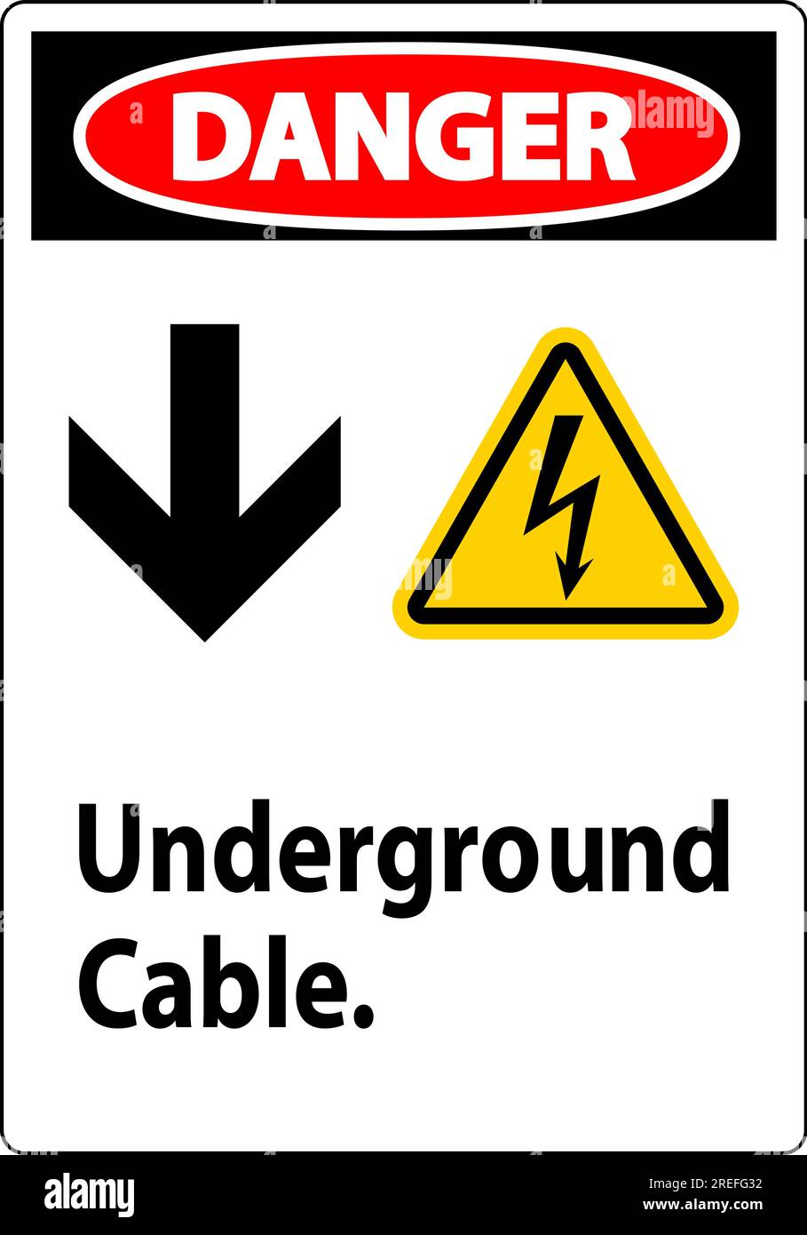 Danger Sign, Underground Cable Sign Stock Vector Image & Art - Alamy