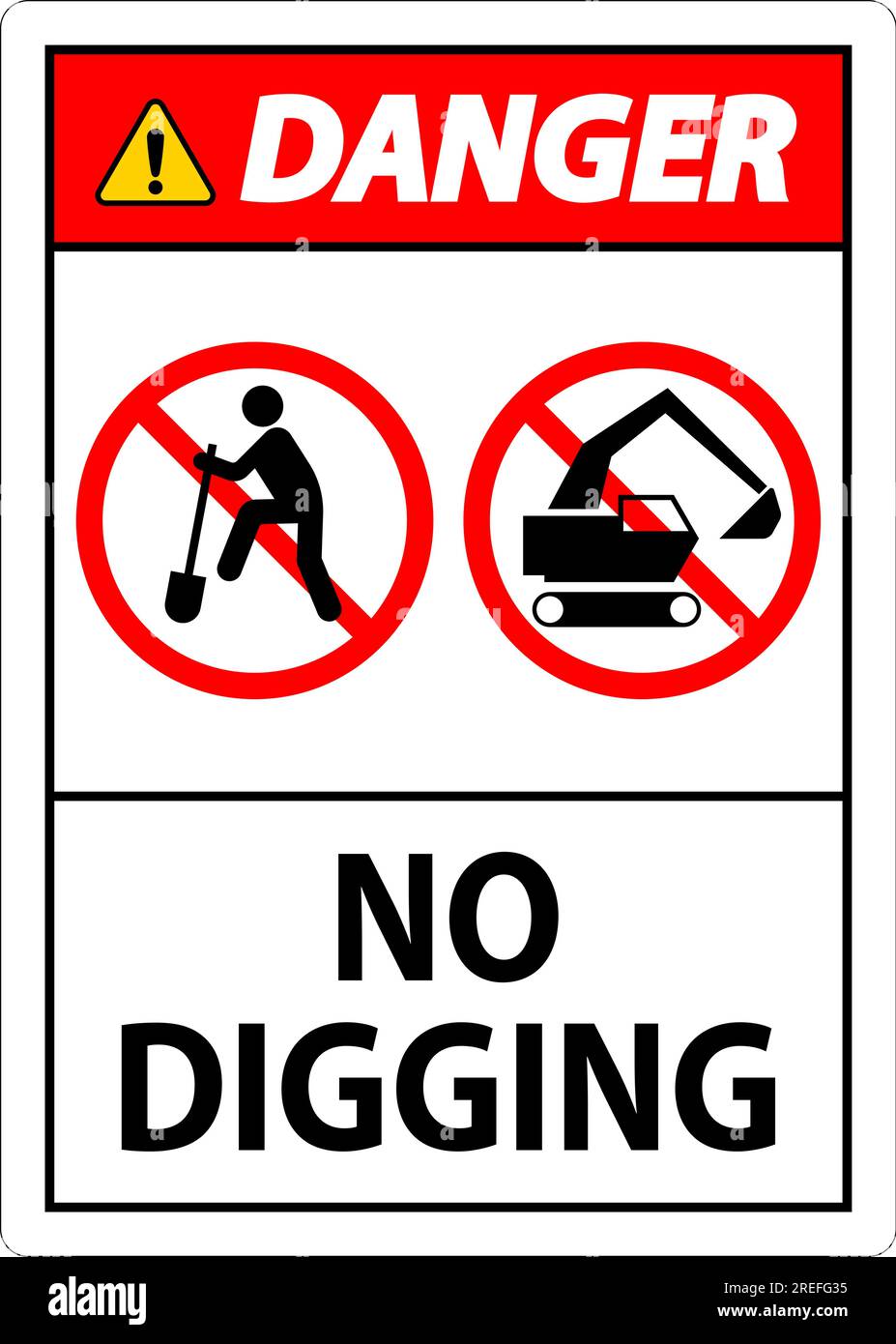 Danger Sign, No Digging Sign Stock Vector Image & Art - Alamy