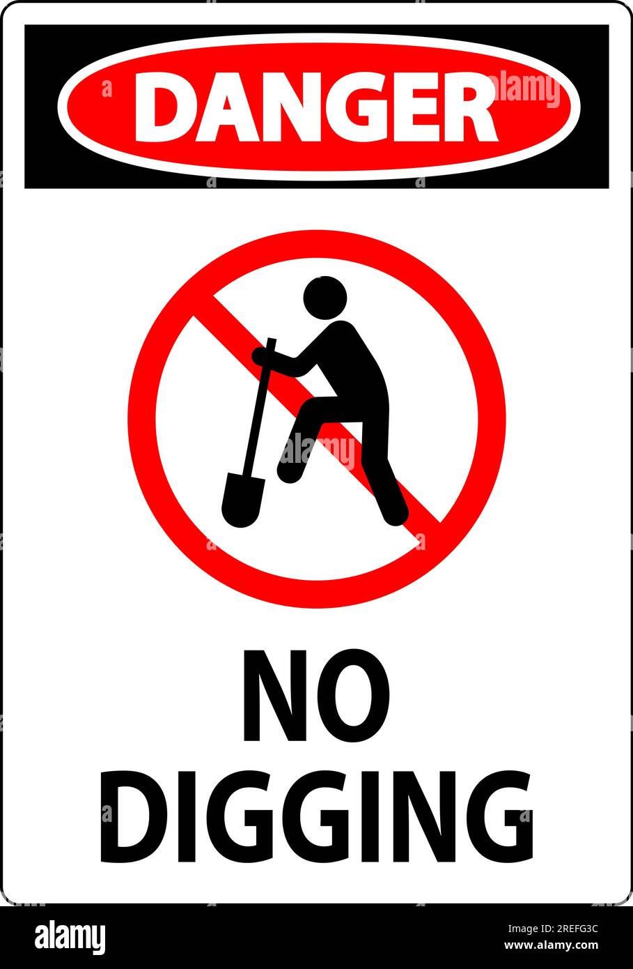 Danger Sign, No Digging Sign Stock Vector Image & Art - Alamy