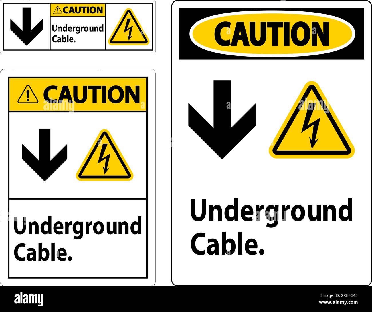 Caution Sign, Underground Cable Sign Stock Vector Image & Art - Alamy
