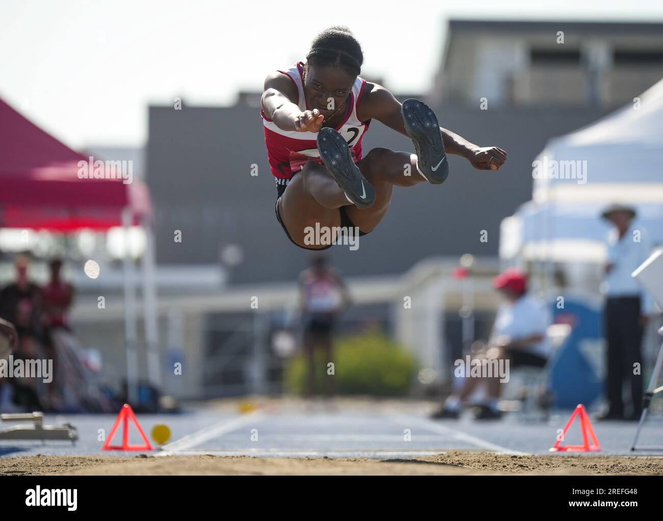 Langley, Canada. 27th July, 2023. Makesha Walker competes in the women ...