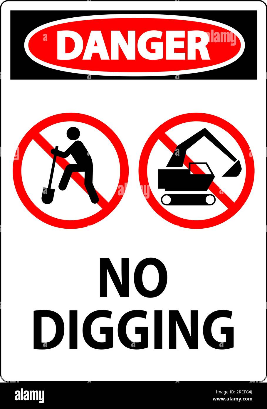 Danger Sign, No Digging Sign Stock Vector Image & Art - Alamy