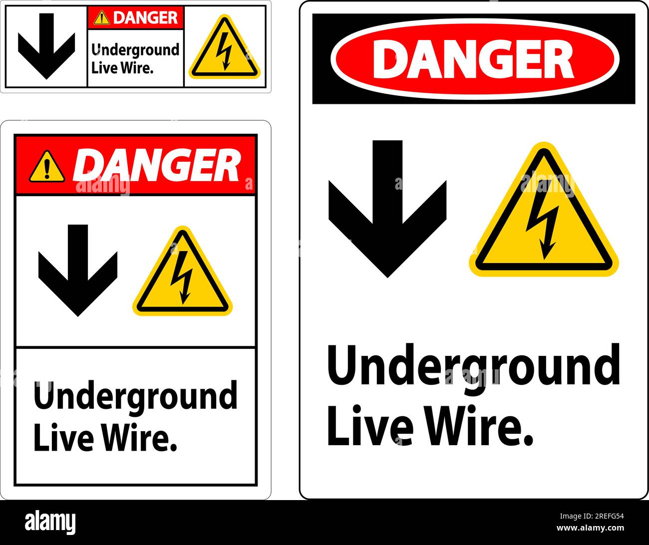 Danger Sign, Underground Live Wire Stock Vector Image & Art - Alamy