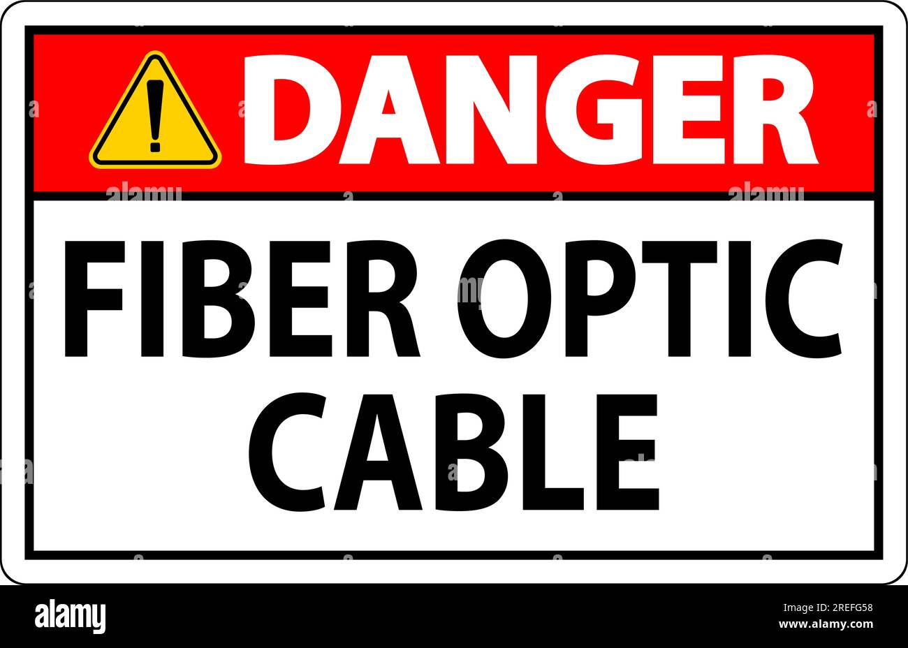 Danger Sign, Fiber Optic Cable Sign Stock Vector Image & Art - Alamy