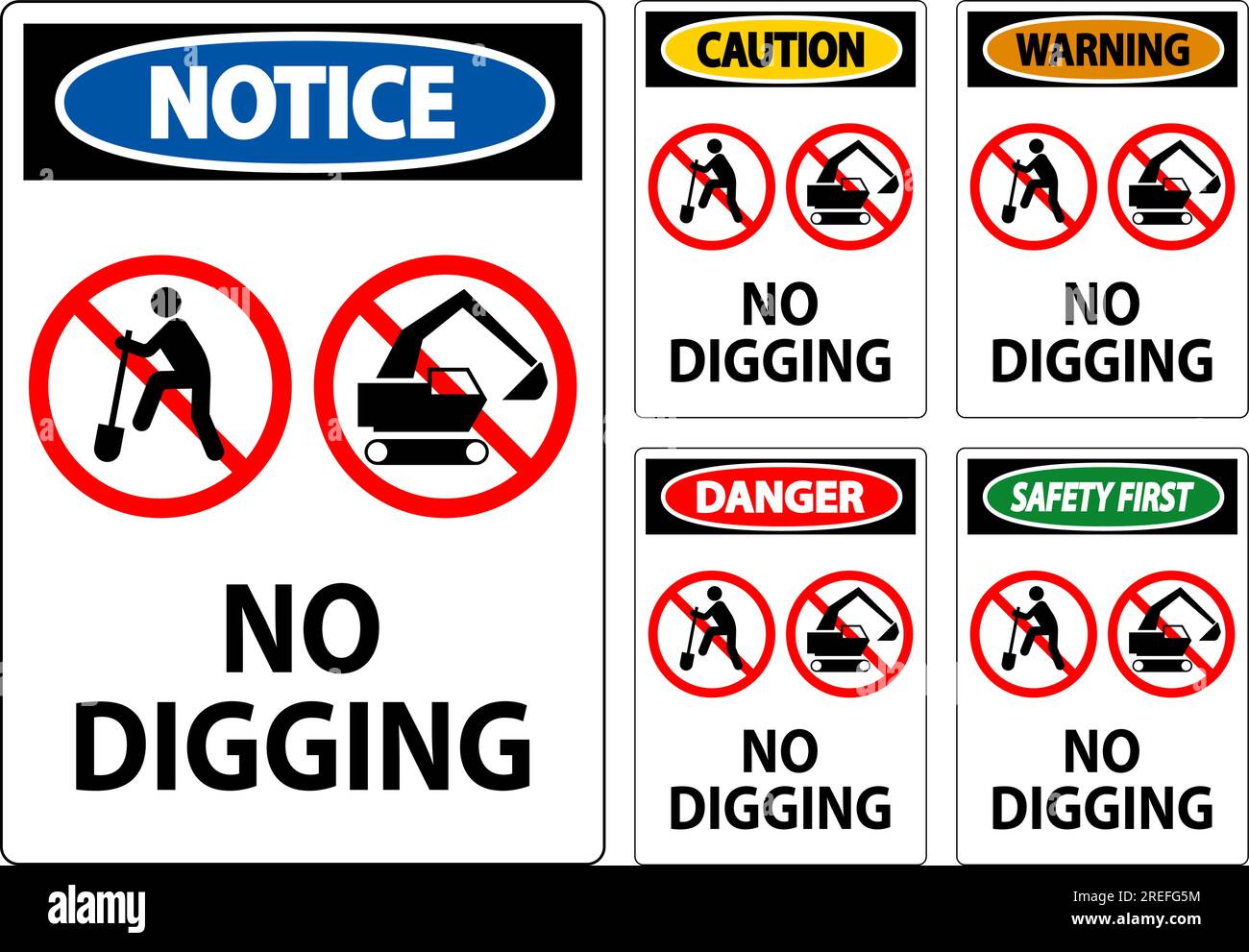 Notice Sign, No Digging Sign Stock Vector Image & Art - Alamy