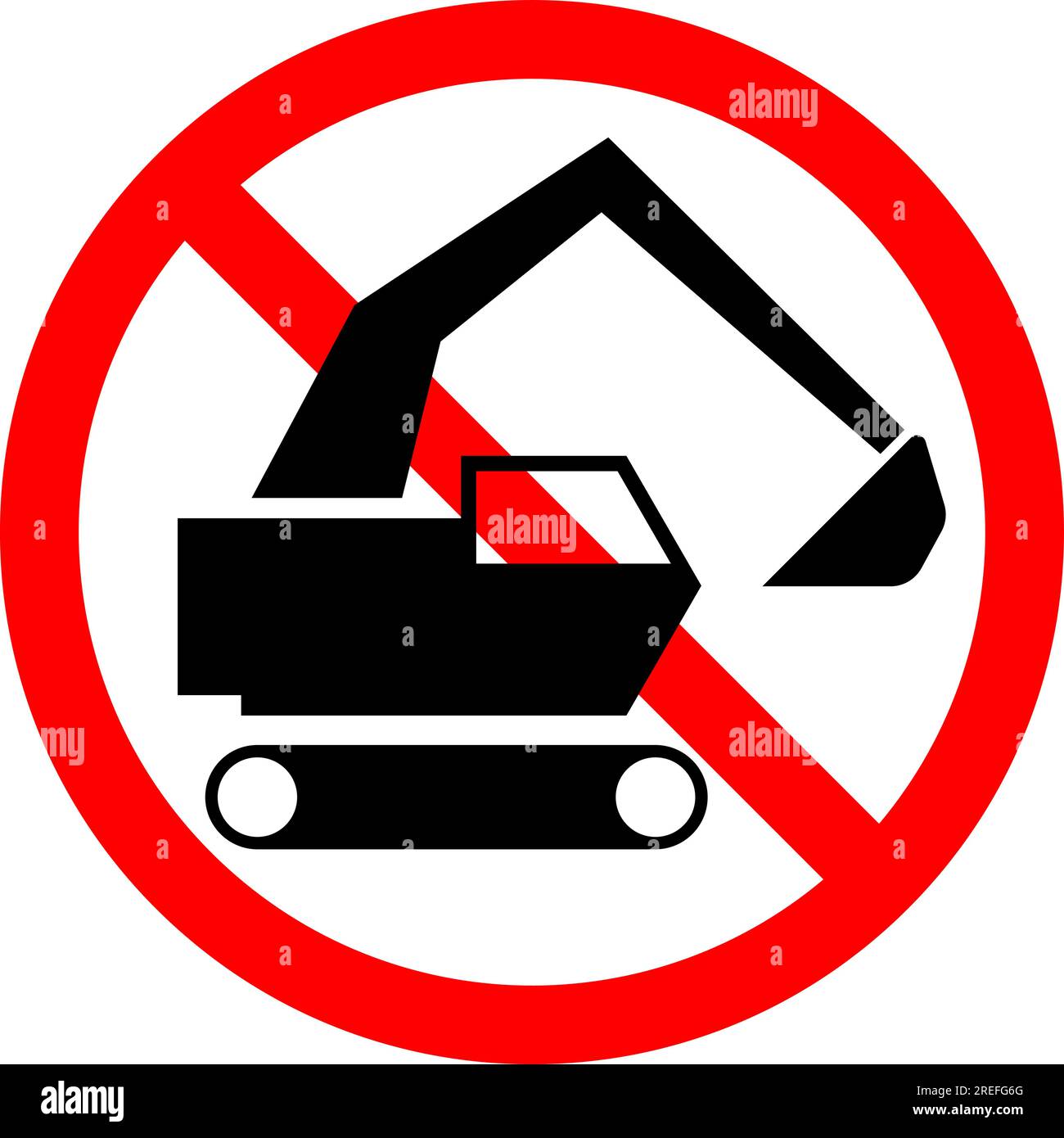 Prohibition Sign, No Digging Symbol Stock Vector Image & Art - Alamy