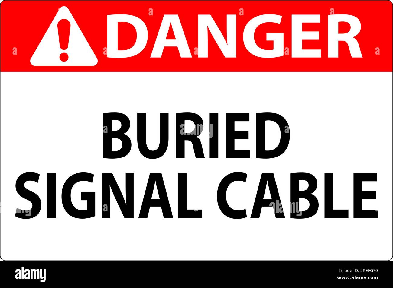 Danger Sign, Buried Signal Cable Sign Stock Vector Image & Art - Alamy
