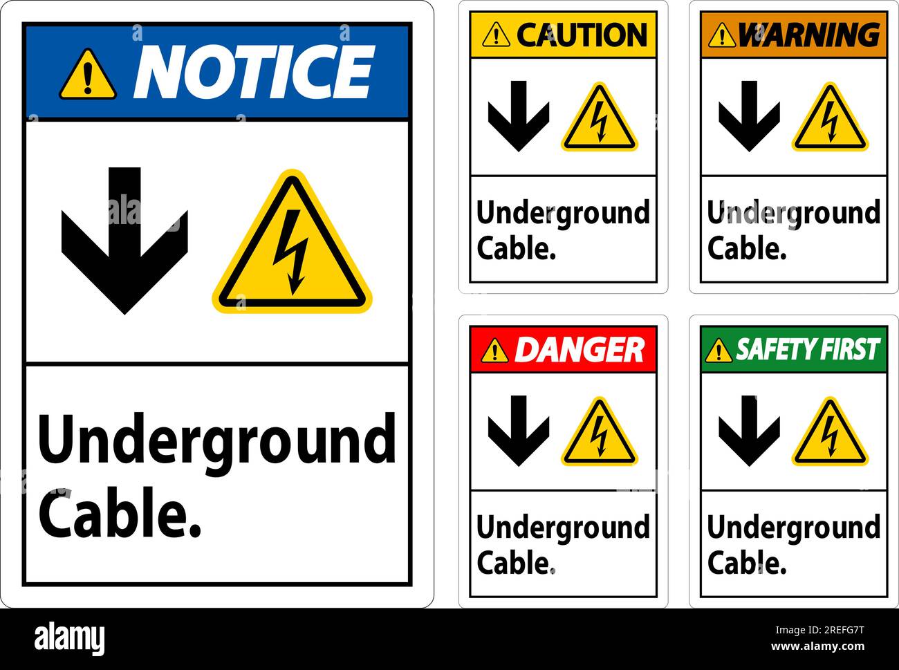 Danger Sign, Underground Cable Sign Stock Vector Image & Art - Alamy