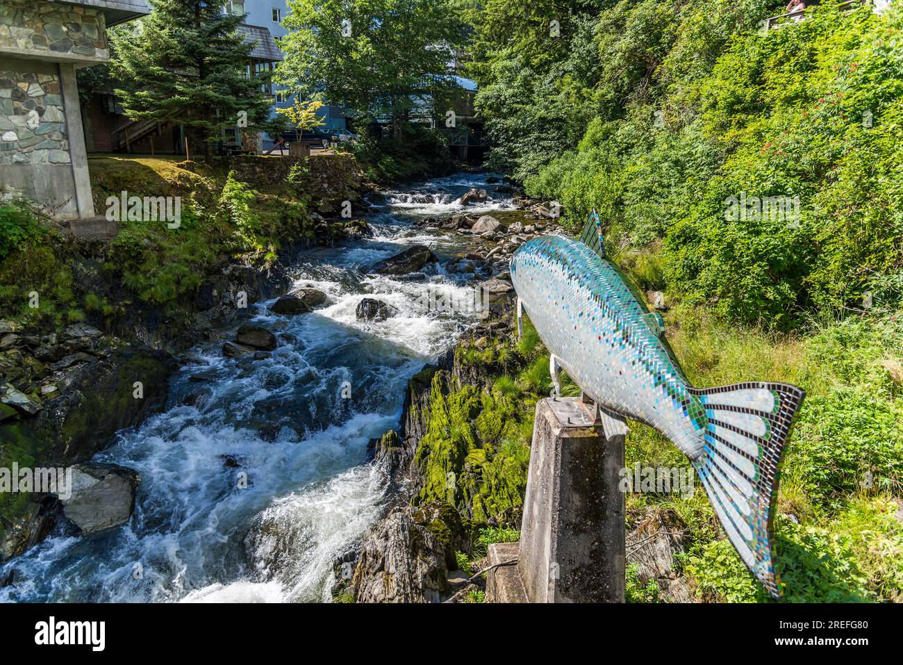 River running through Creek street Ketchikan, Alaska Stock Photo - Alamy