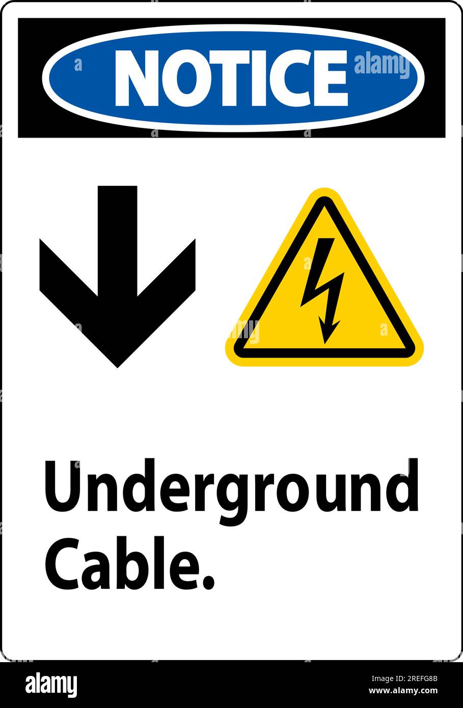Notice Sign, Underground Cable Sign Stock Vector Image & Art - Alamy