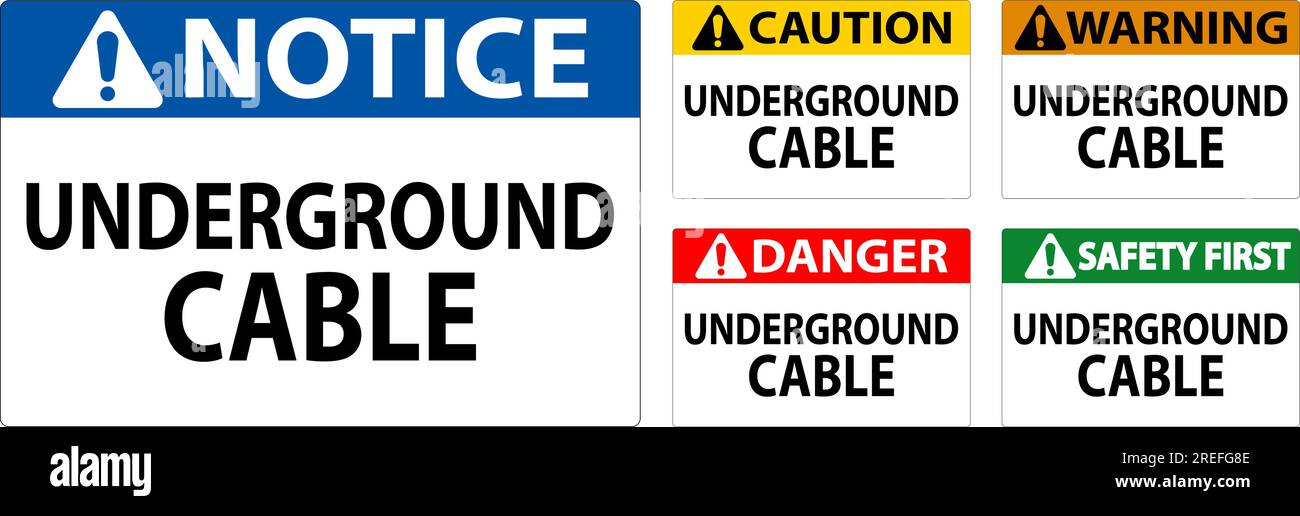 Warning Sign, Underground Cable Stock Vector Image & Art - Alamy