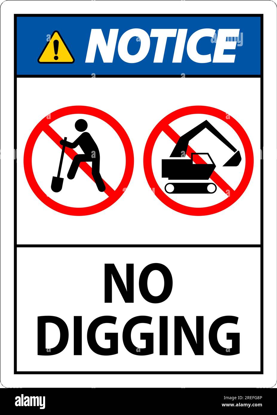 Notice Sign, No Digging Sign Stock Vector Image & Art - Alamy