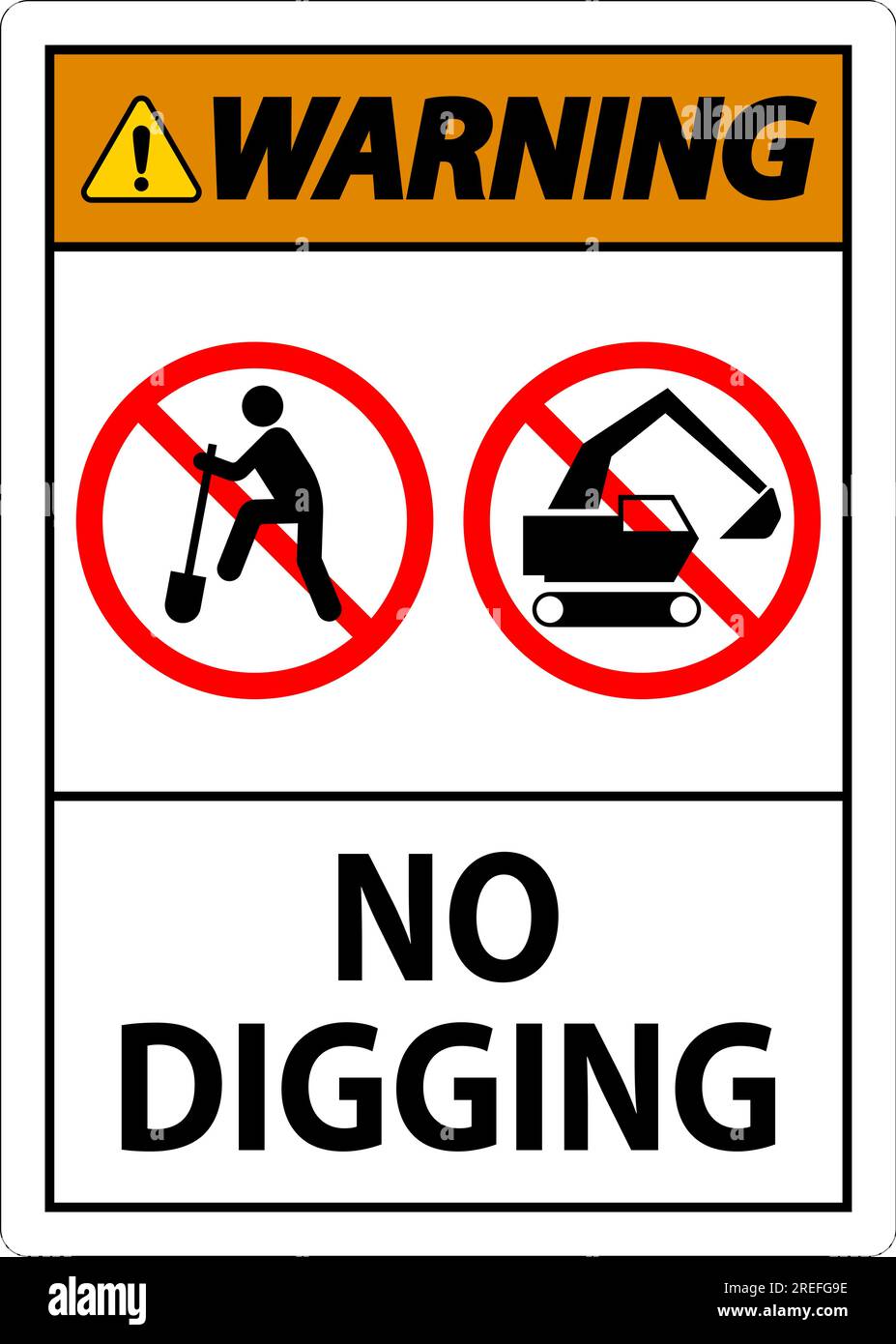 Warning Sign, No Digging Sign Stock Vector Image & Art - Alamy