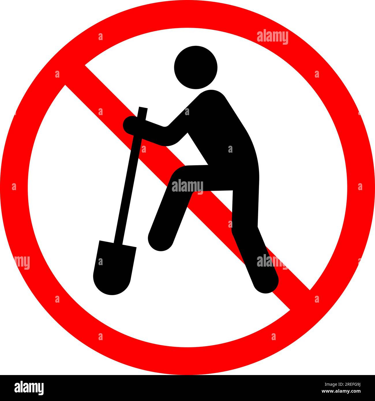 Prohibition Sign, No Digging Symbol Stock Vector Image & Art - Alamy