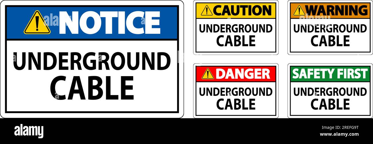 Warning Sign, Underground Cable Stock Vector Image & Art - Alamy