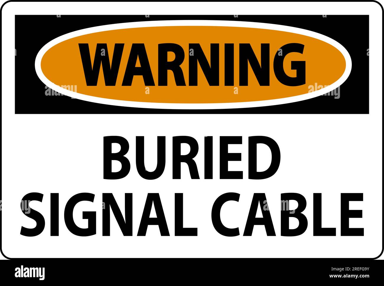 Warning Sign, Buried Signal Cable Sign Stock Vector Image & Art - Alamy