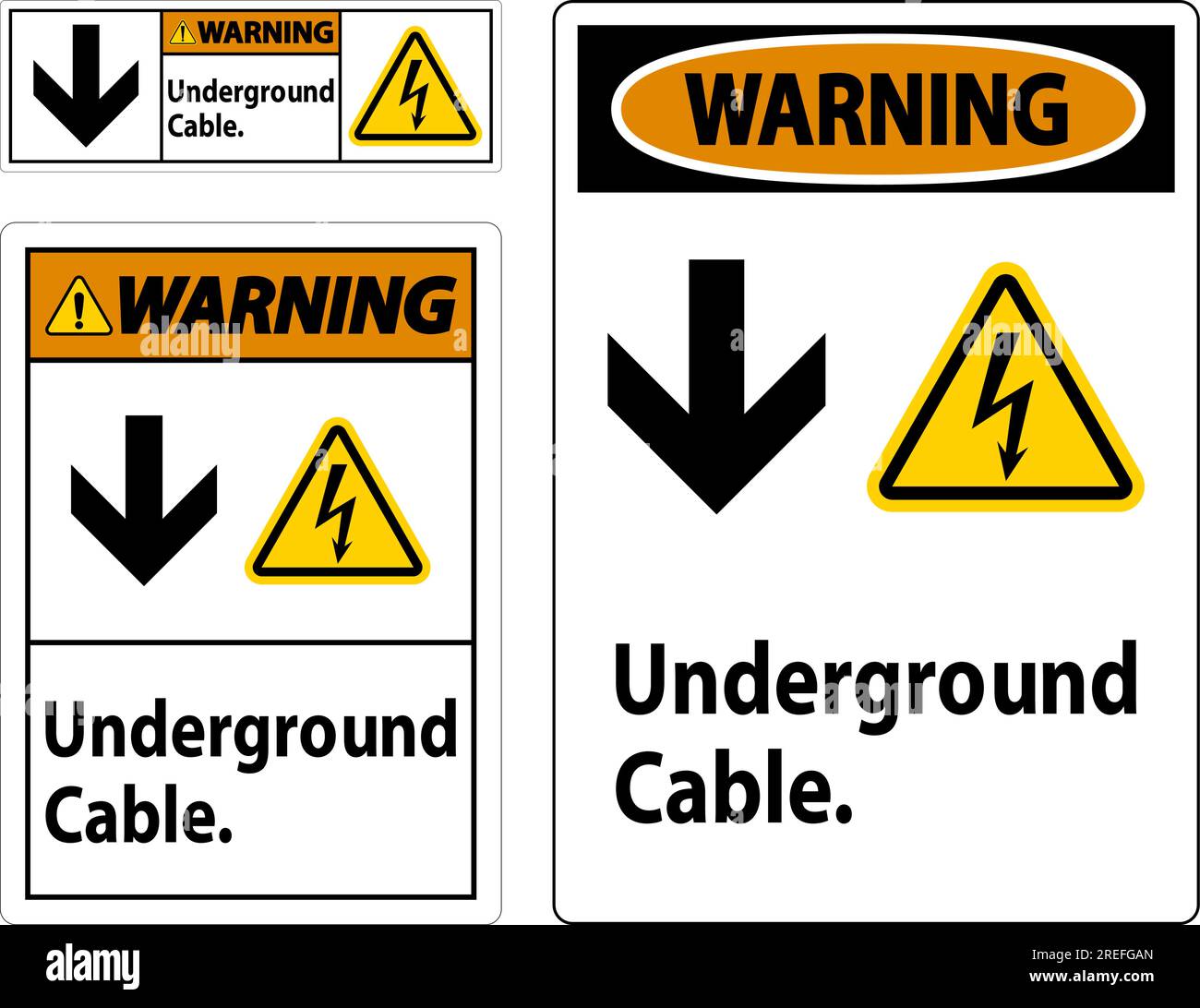 Warning Sign, Underground Cable Sign Stock Vector Image & Art - Alamy