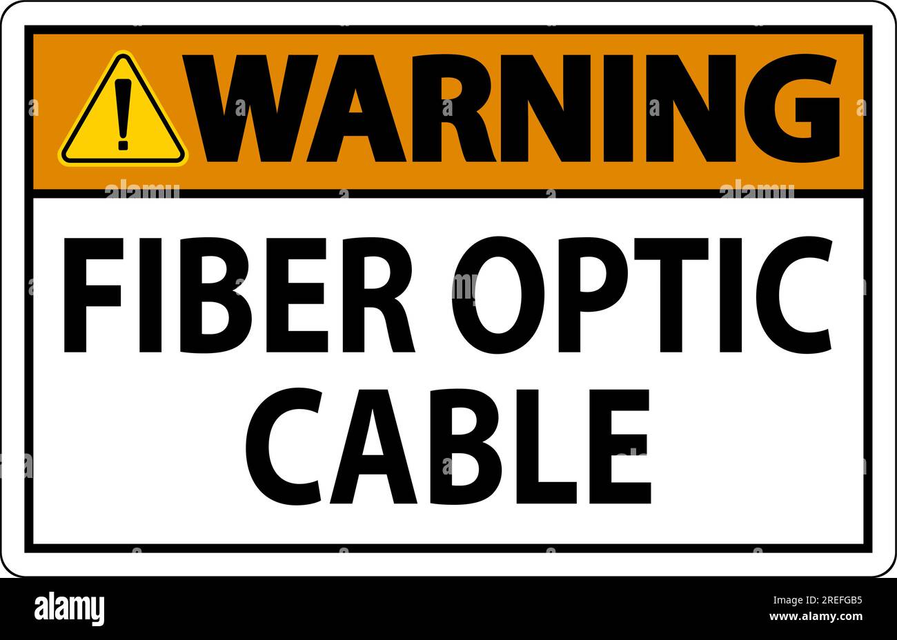 Warning Sign, Fiber Optic Cable Sign Stock Vector Image & Art - Alamy