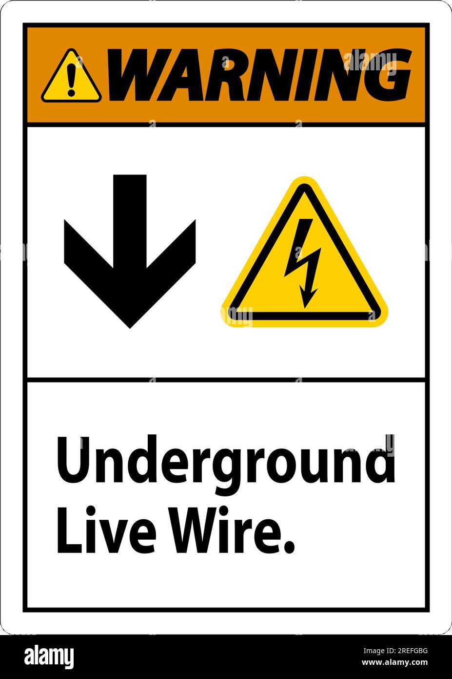 Warning Sign, Underground Live Wire Stock Vector Image & Art - Alamy