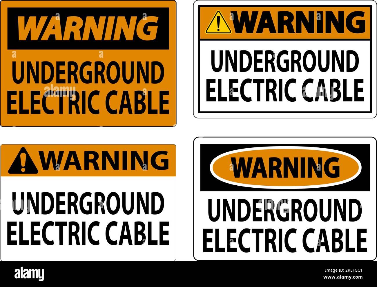 Warning Sign, Underground Electric Cable Stock Vector Image & Art - Alamy