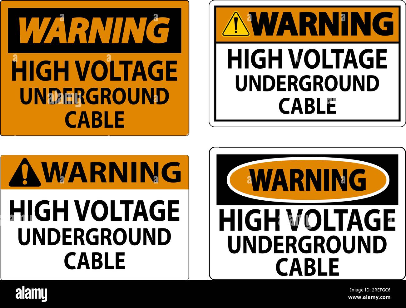 Warning Sign High Voltage Underground Cable Stock Vector Image & Art ...