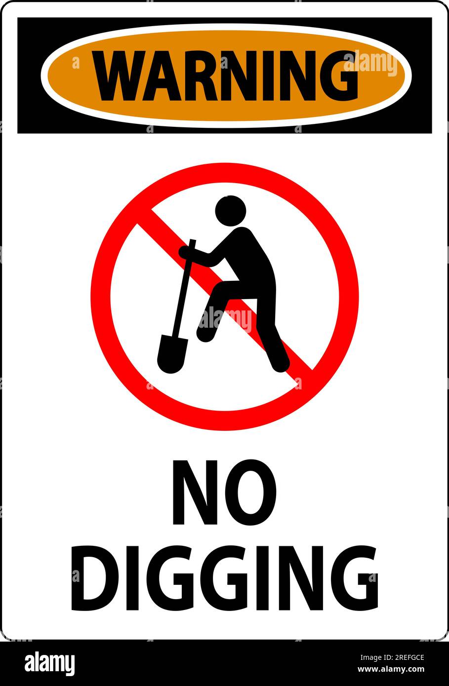 Warning Sign, No Digging Sign Stock Vector Image & Art - Alamy