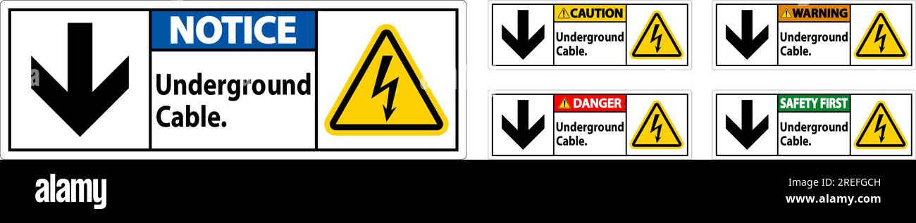 Danger Sign, Underground Cable Sign Stock Vector Image & Art - Alamy