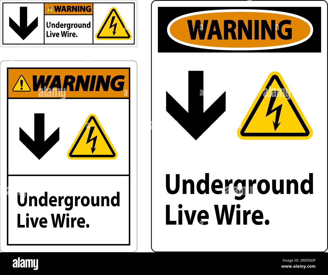 Warning Sign, Underground Live Wire Stock Vector Image & Art - Alamy