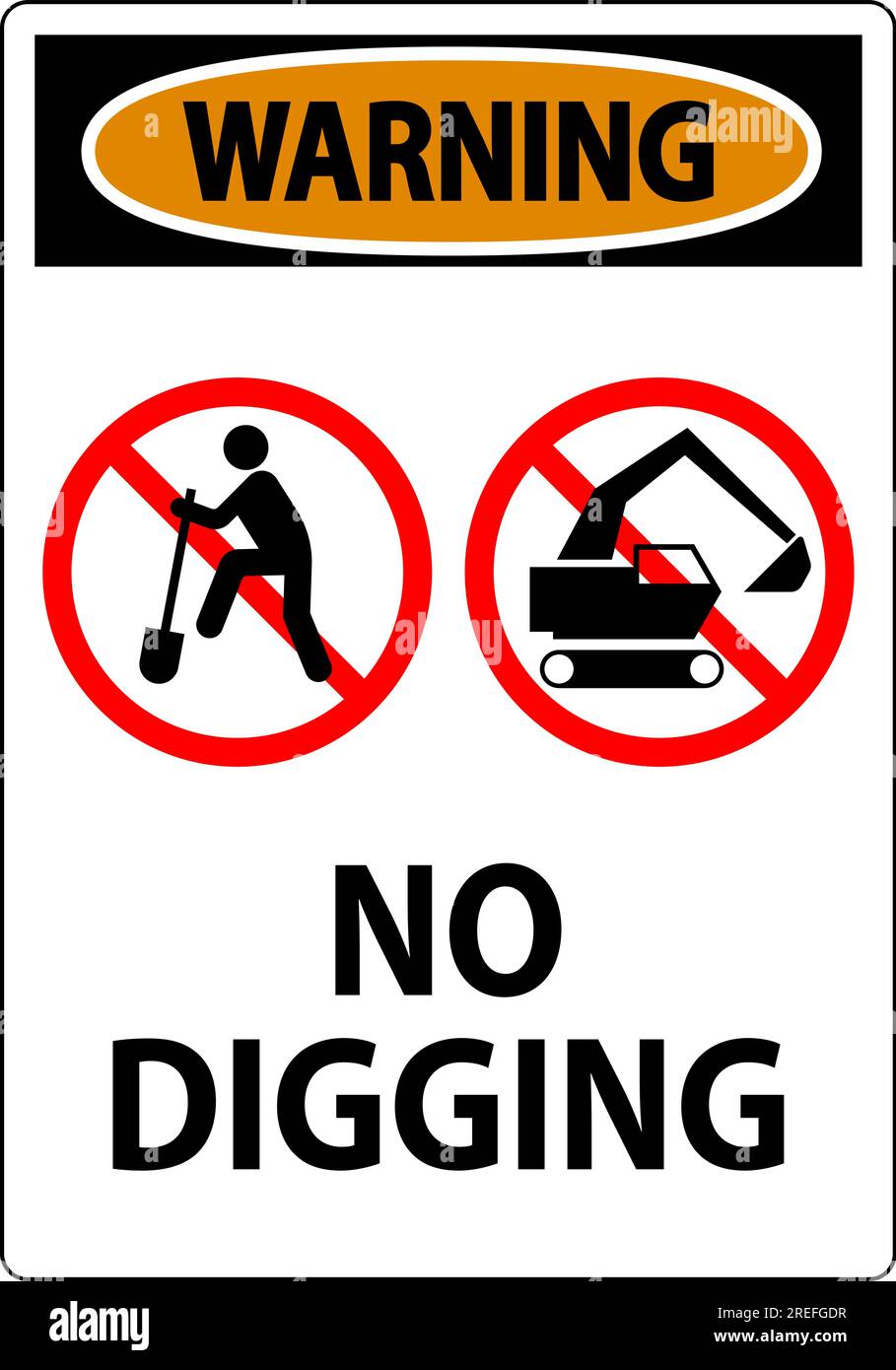 Warning Sign, No Digging Sign Stock Vector Image & Art - Alamy