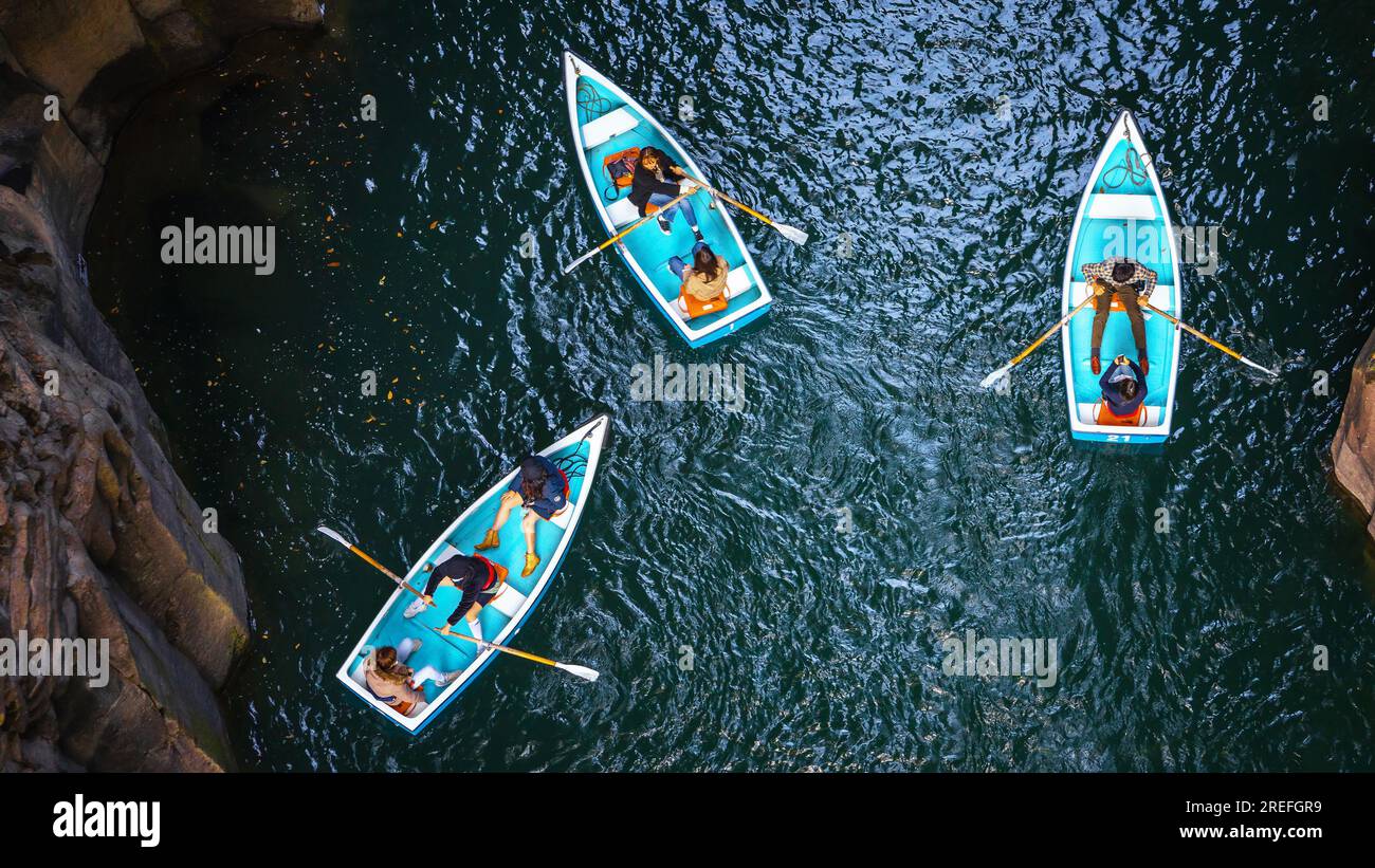 Miyazaki, Japan - Nov 24 2022: Takachiho Gorge is a narrow chasm cut ...